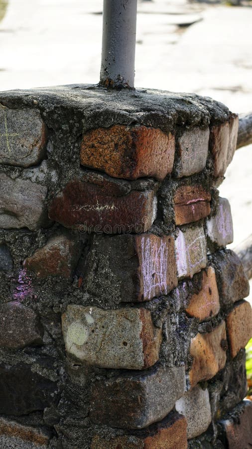 Brick by Brick, Forming a Pillar Support Stock Image - Image of ...