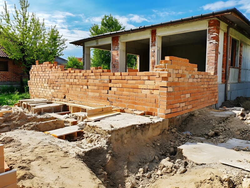 Brick Building Masonry Bricklaying Construction Work Foundation ...
