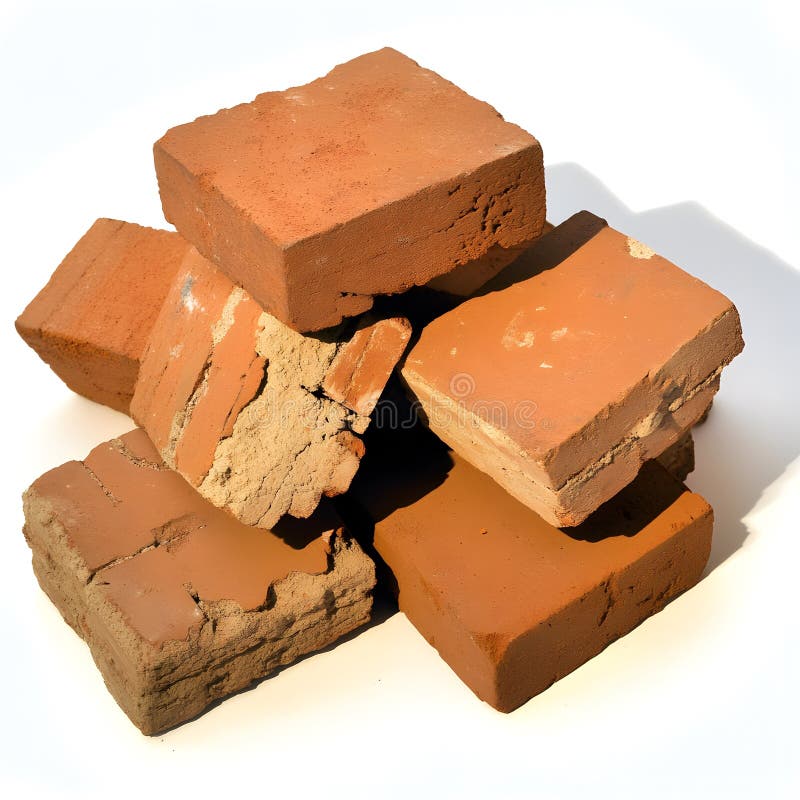 Isolated Brick Building Masonry Bricklayer Construction Work Foundation ...