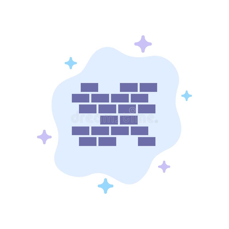 Brick, Bricks, Wall Blue Icon on Abstract Cloud Background Stock Vector ...