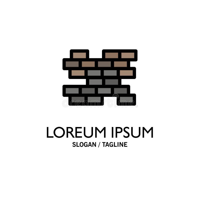 Brick, Bricks, Wall Business Logo Template. Flat Color Stock Vector ...