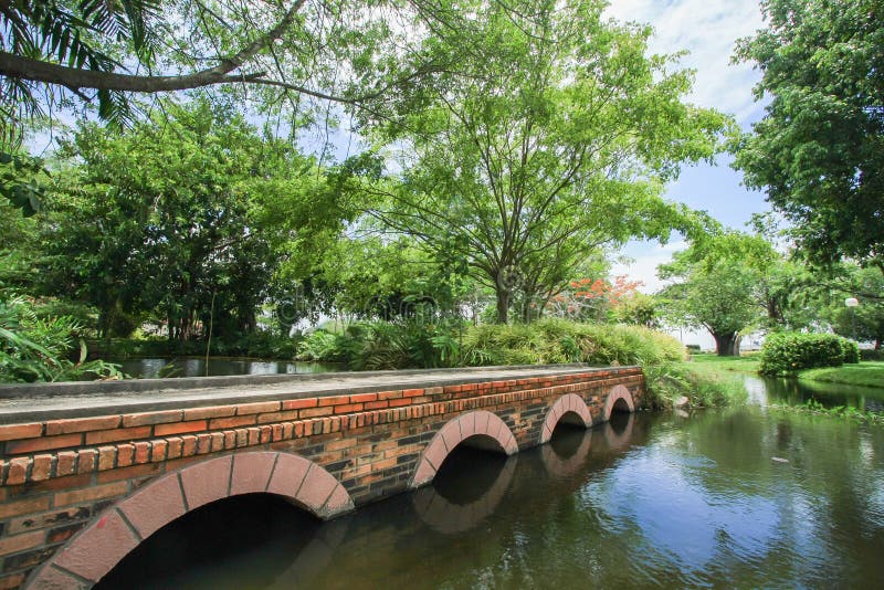 Brick Bridge stock image. Image of bridge, water, beautiful - 44553449