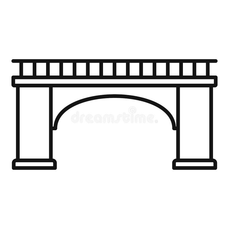 Brick Bridge Icon, Outline Style Stock Vector - Illustration of graphic ...