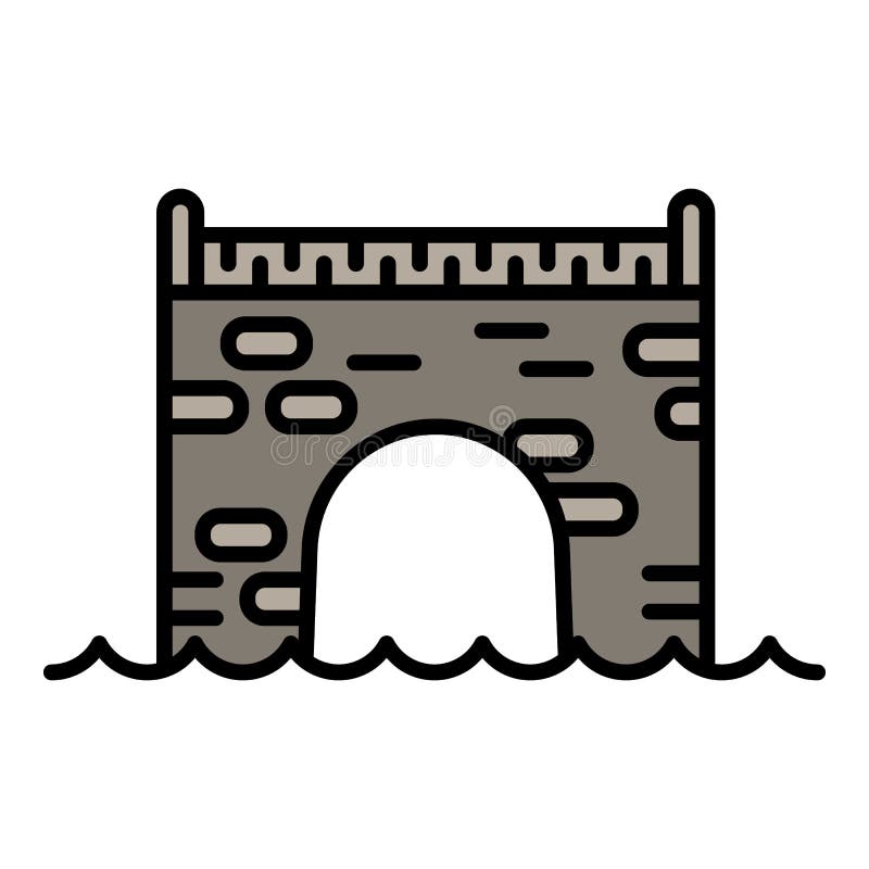Brick Bridge Icon, Outline Style Stock Vector - Illustration of icon ...