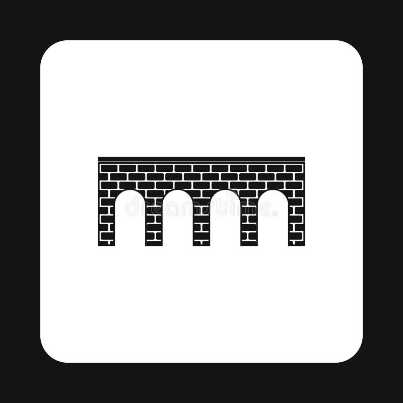 Brick Bridge Icon, Simple Style Stock Vector - Illustration of bridge ...