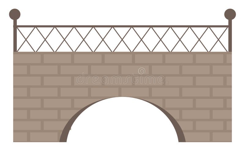 Brick bridge, icon stock vector. Illustration of brick - 261368335
