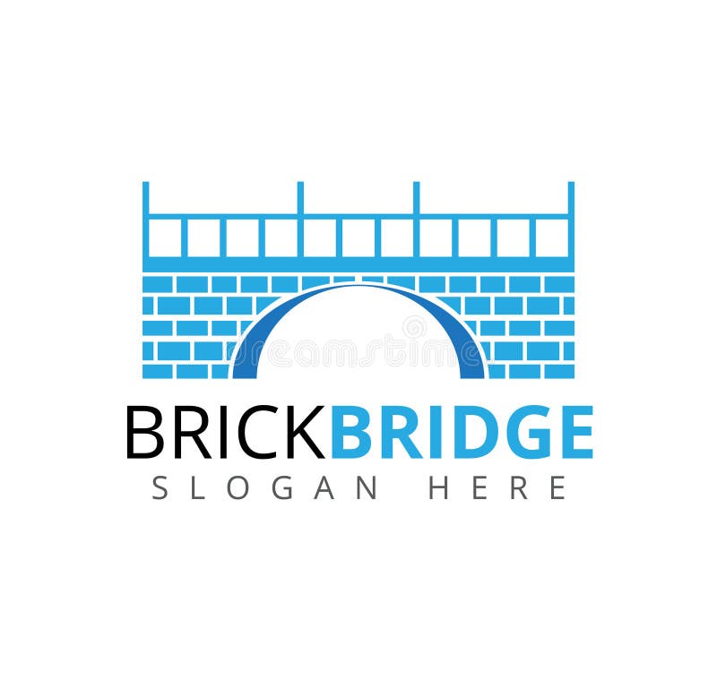 Brick Bridge Vector Icon Logo Design or Illustration Stock Illustration ...