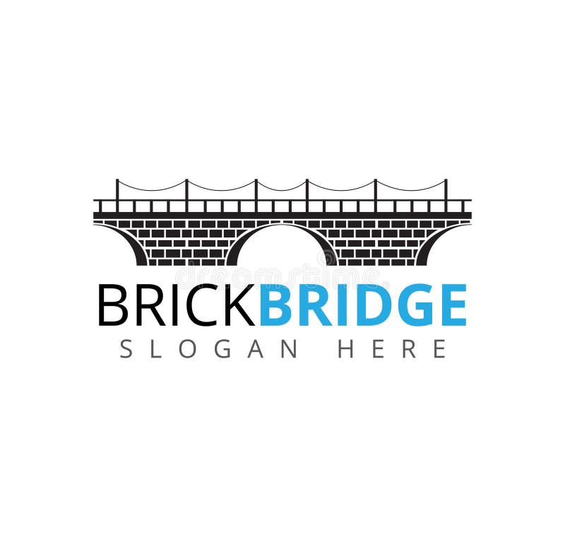 Brick Bridge Vector Icon Logo Design or Illustration Stock Illustration ...