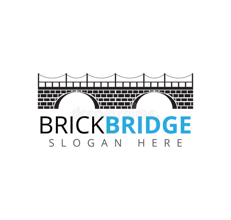 Brick Bridge Vector Icon Logo Design or Illustration Stock Illustration ...