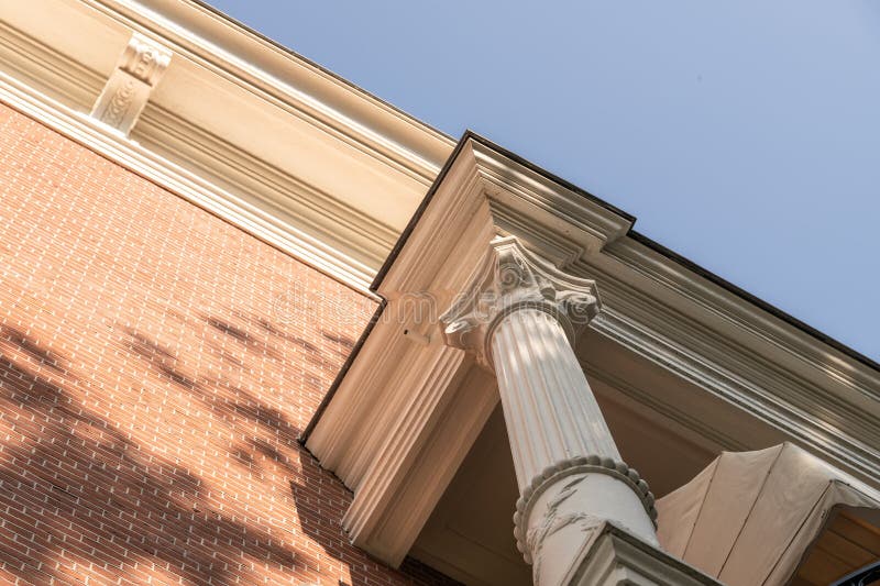 A Column on the Side of a Building Editorial Photography - Image of ...