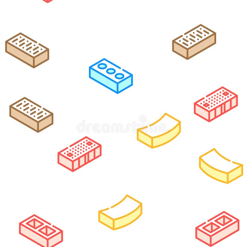 Brick for Building Construction Icons Set Vector Stock Illustration ...