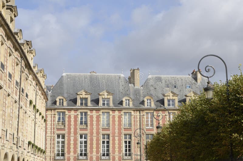 Brick building in Paris stock image. Image of building - 201456003