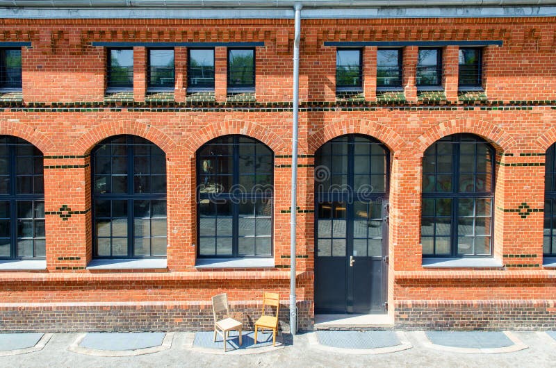 Red brick building stock photo. Image of modern, architecture - 184763250