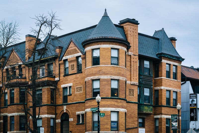 Brick Building on 18th Street in Adams-Morgan, Washington, DC Editorial ...