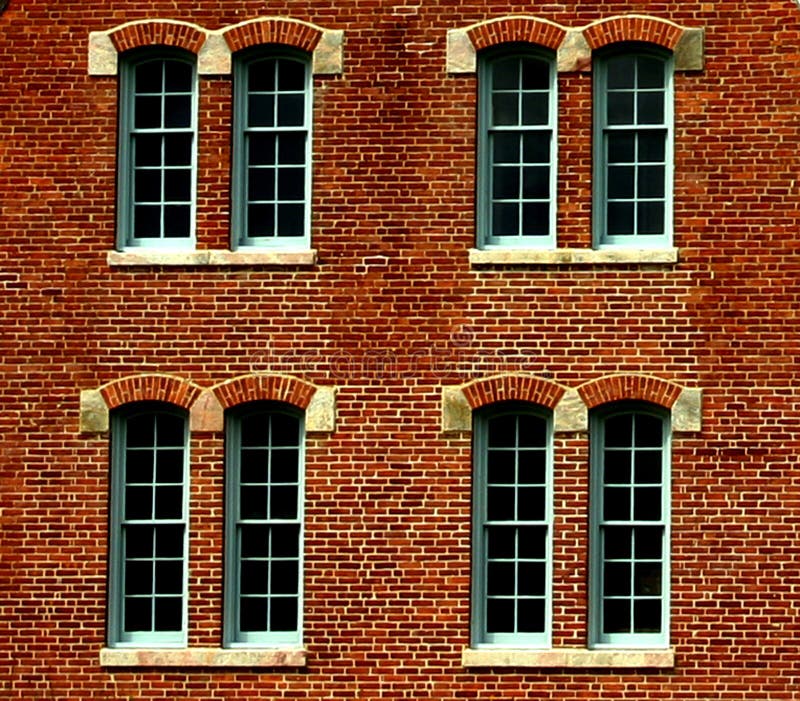 Brick Building with Windows Stock Photo - Image of design, stone: 244390