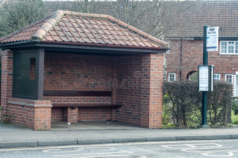 Brick built bus shelter stock photo. Image of consumer - 50622474