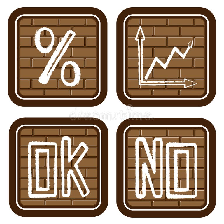 Brick Buttons with Icons Graffiti Stock Vector - Illustration of ...