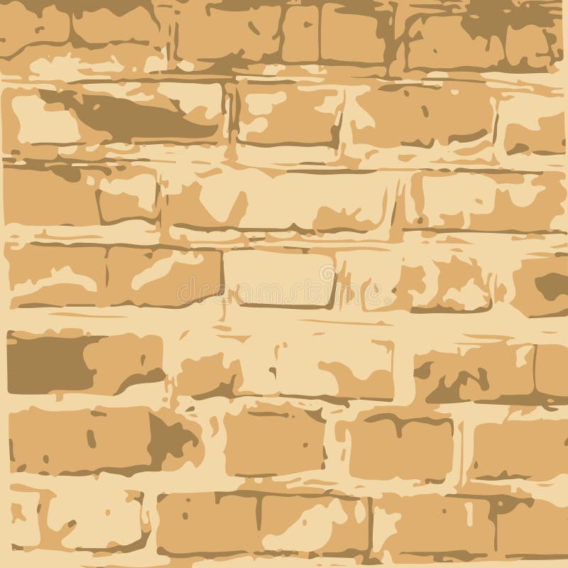 Brick Cartoon Wall Pattern, Texture Stone Clay Yellow Old Cement Stock ...