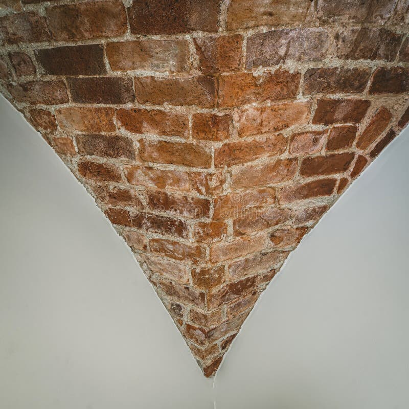 Brick Ceiling and White Wall. Old Architecture Stock Image - Image of ...