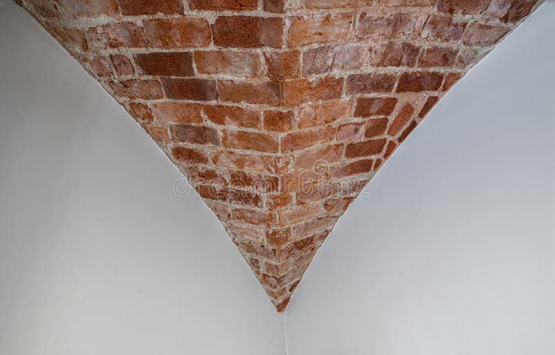 Brick Ceiling and White Wall. Old Architecture Stock Image - Image of ...