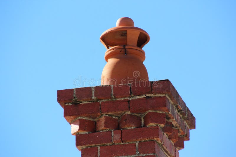 Brick Chimney with Pots stock image. Image of clay, bricks - 25207171