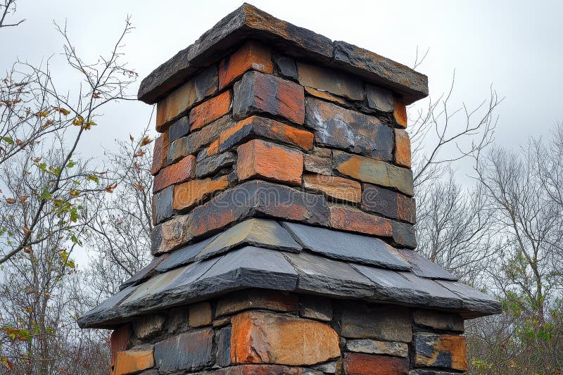 A Brick Chimney Stands Prominently on the Roof, Showcasing Traditional ...