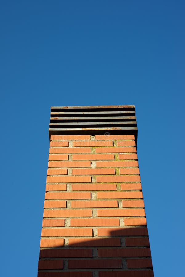 Brick chimney view stock image. Image of home, roof - 266879325