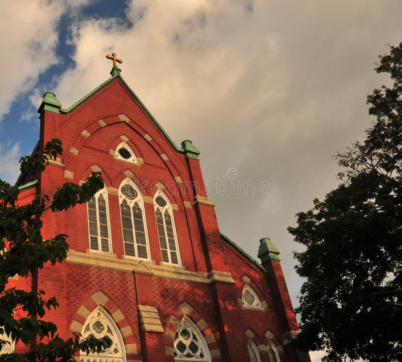 Brick Church stock image. Image of exterior, morning - 26815429