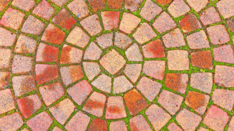 Brick Circle Pattern on the Sidewalk Stock Image - Image of background ...