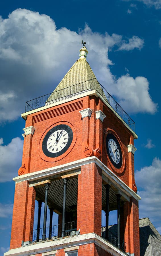 Brick Clock Tower stock photo. Image of chime, town - 168897128