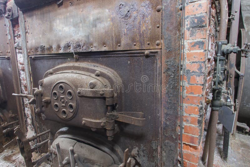 Brick Coal Burning Boiler in Machine Room Stock Image - Image of rust ...
