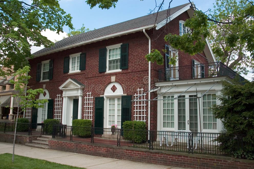 Brick Colonial Home stock photo. Image of estate, revival - 770006