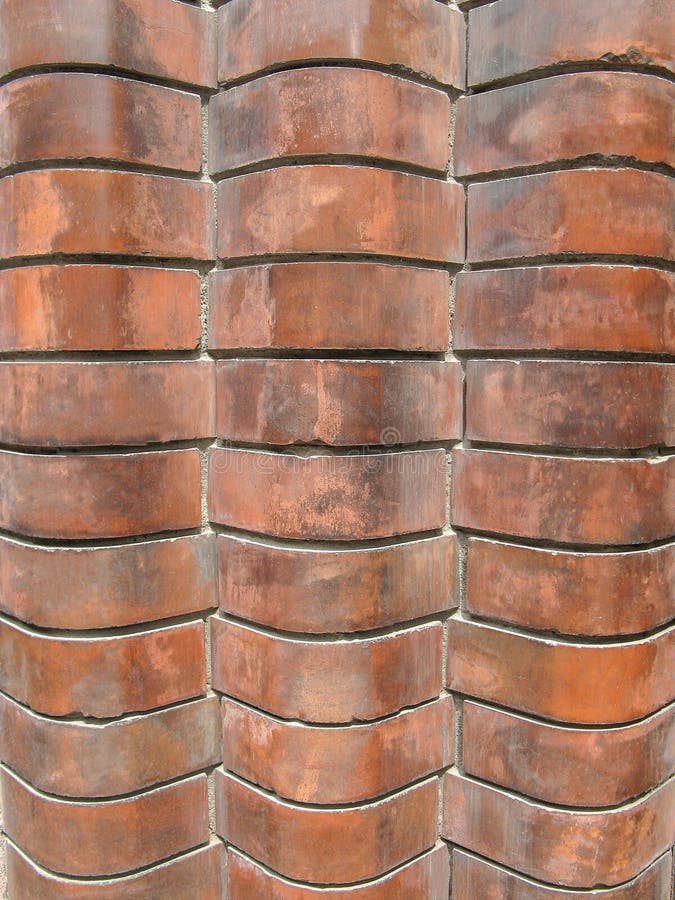 Brick Column Folded from Rounded Red Brick Stock Photo - Image of color ...