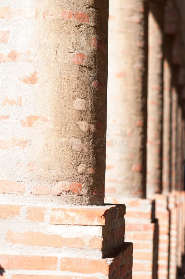 Brick columns stock photo. Image of large, arches, terrace - 61286760