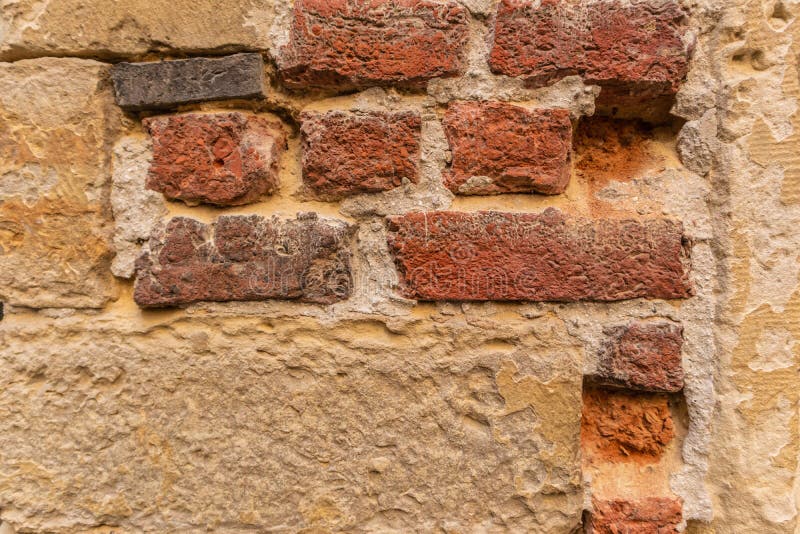 Brick and Concrete Wall. Rustic Style Stock Photo - Image of surface ...