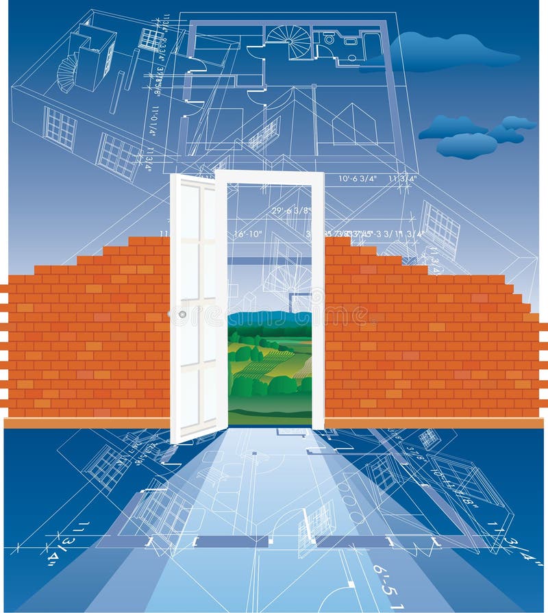 Brick construction stock vector. Illustration of estate - 7030477