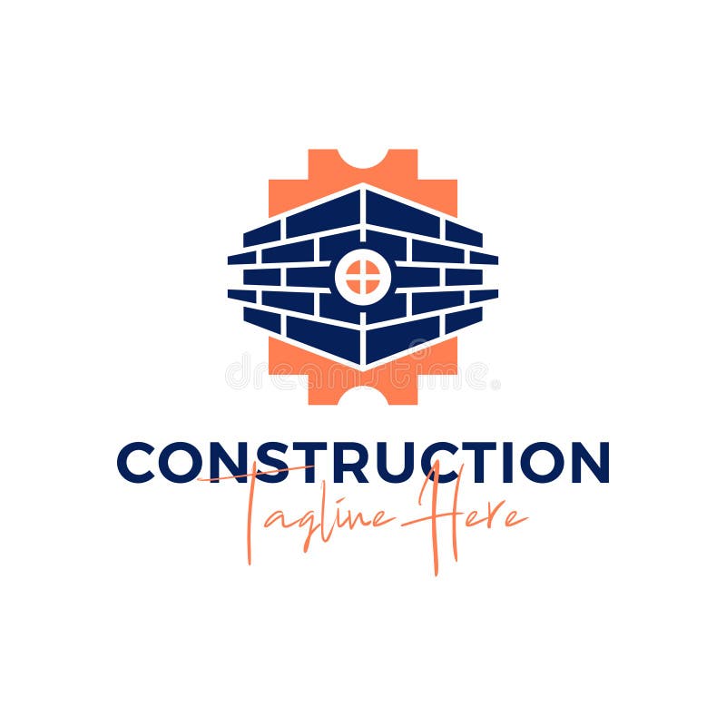 Brick construction logo stock illustration. Illustration of corporate ...
