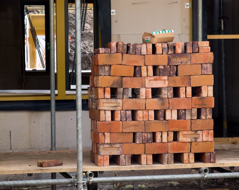 Brick on construction site stock image. Image of block - 24447149
