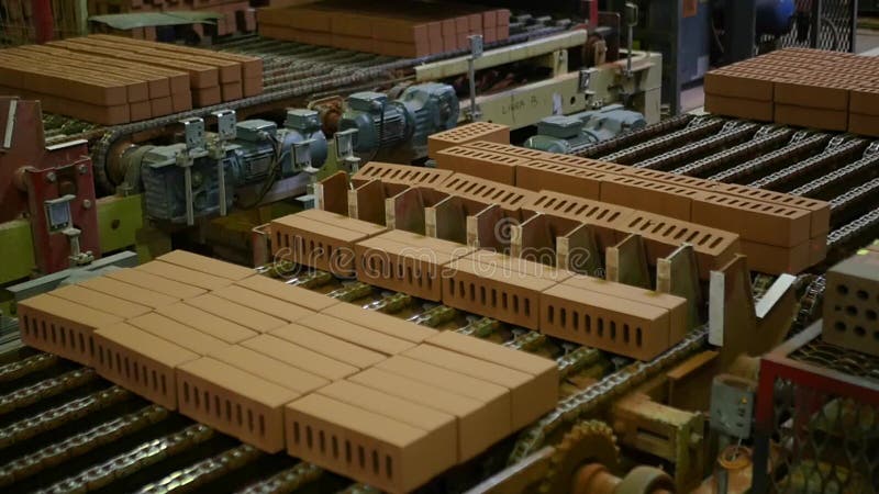Brick on the conveyor belt stock video. Video of factory - 80642865