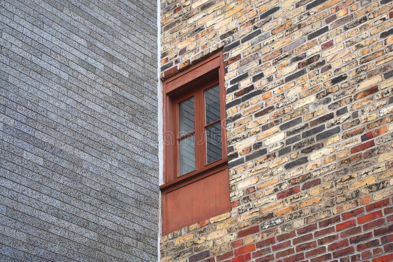 Brick Corner Old Window Aged Building Stock Image - Image of corner ...