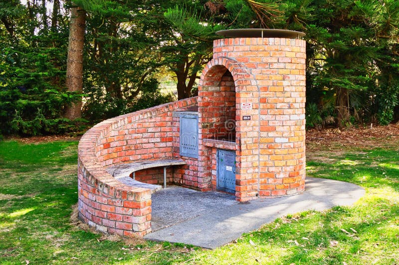 Brick Curved Garden BBQ Area Stock Image - Image of place, brick: 378752809