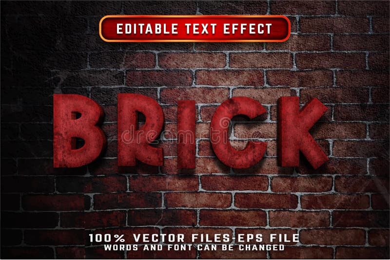 Brick 3d Realistic Text Effect Premium Vectors Stock Vector ...
