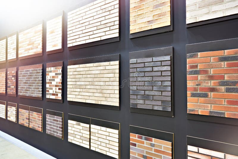 Brick Decorative Wall Panels on Construction Store Stock Image - Image ...