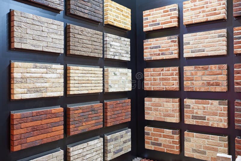 Brick Decorative Wall Panels on Construction Store Stock Image - Image ...
