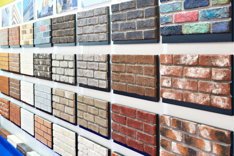 Brick Decorative Wall Panels on Store Stock Image - Image of textured ...