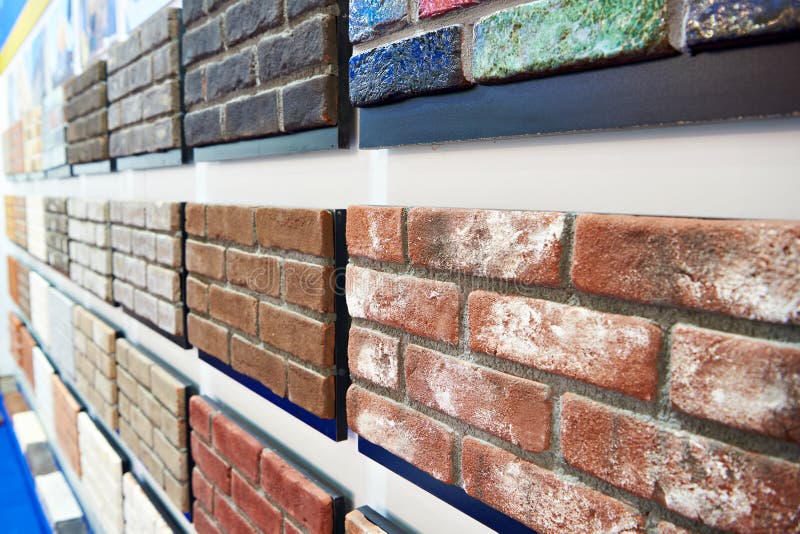 Brick Decorative Wall Panels on Store Stock Image - Image of ...