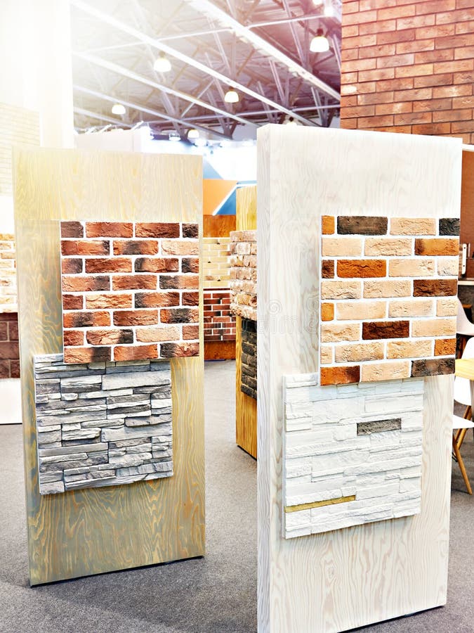 Brick Decorative Wall Panels on Store Stock Image - Image of decoration ...
