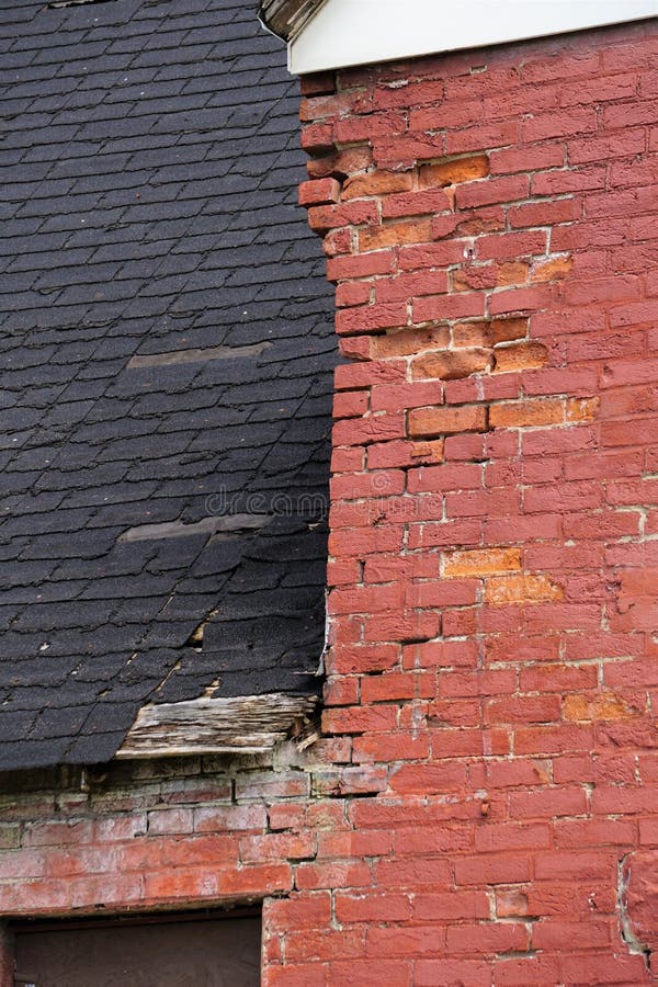 Brick Disintegration in a Rooftop Chimney Stock Photo - Image of ...