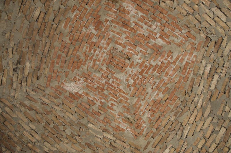 Brick Dome Inside with Cement Close Stock Photo - Image of aged, inside ...