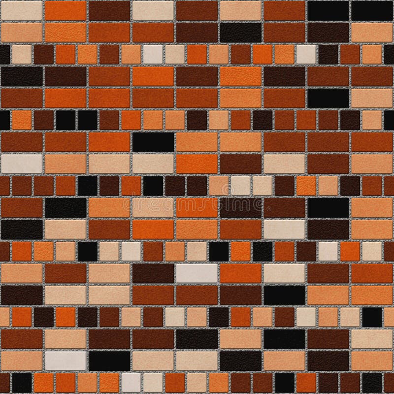Brick Drawing. Colorful Brick Wall Seamless Background- Texture Pattern ...